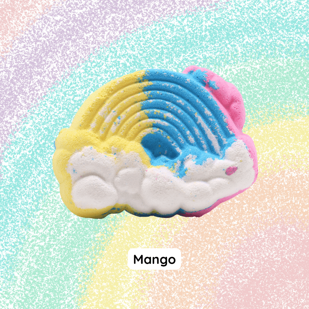 Cloud Bath Bomb for Kids Tropical Mango Scent Handmade Vegan